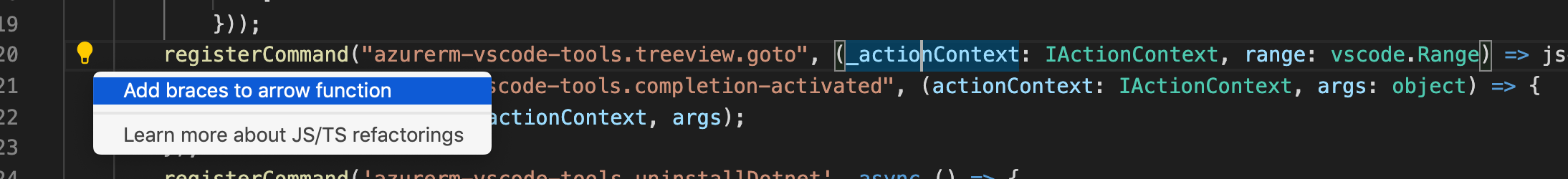 Add lightbulbs for parameter/variable rename · Issue #576 · microsoft/vscode-azurearmtools · GitHub