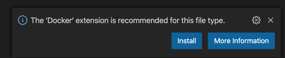 Unexpected "The 'Docker' extension is recommended for this file type ...