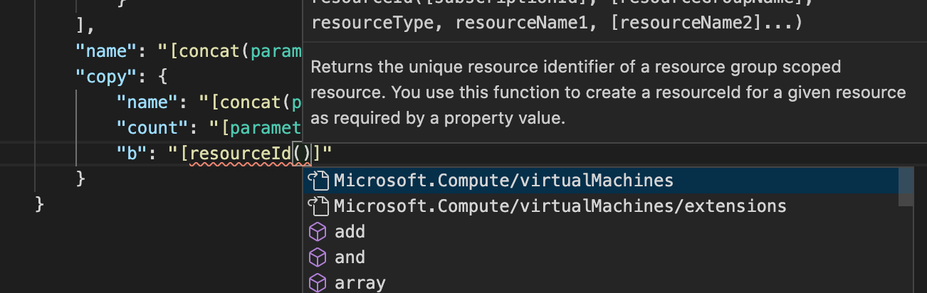 resourceId completions should show with apostrophes to indicate they're strings, and the icon ...