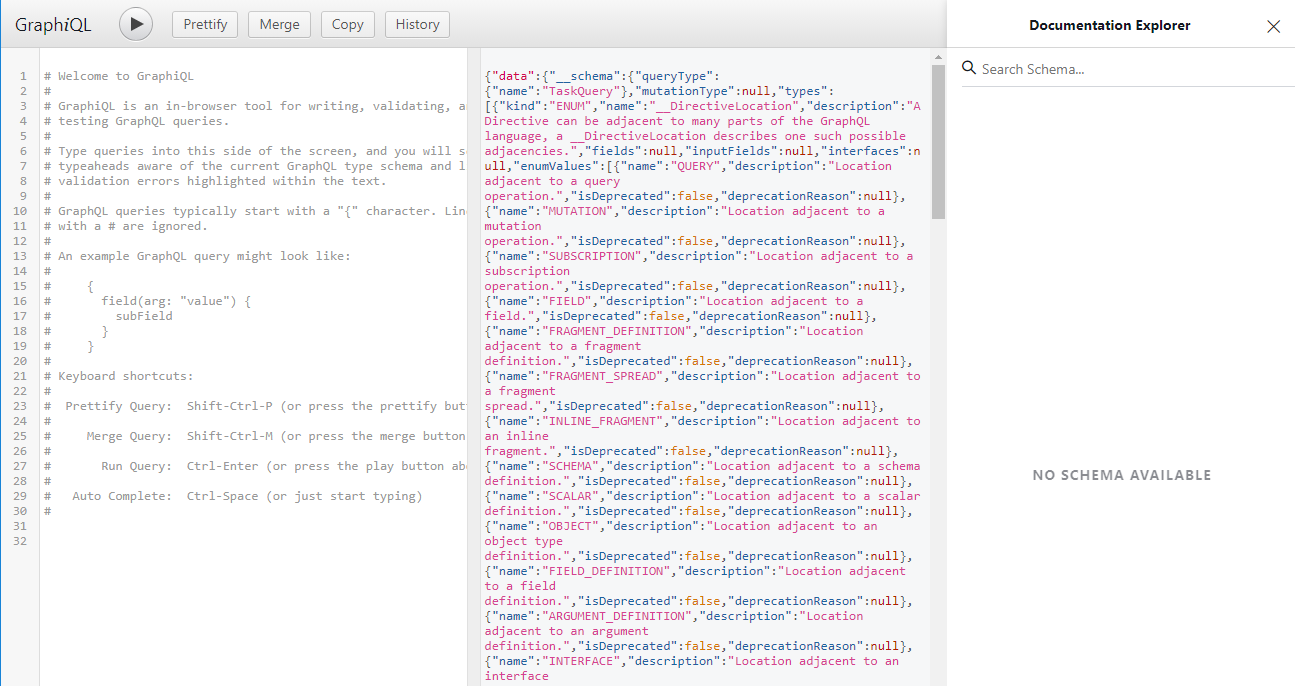 New Project Is Missing Schema In Graphiql And Tries To Query A Field From The Wrong Query