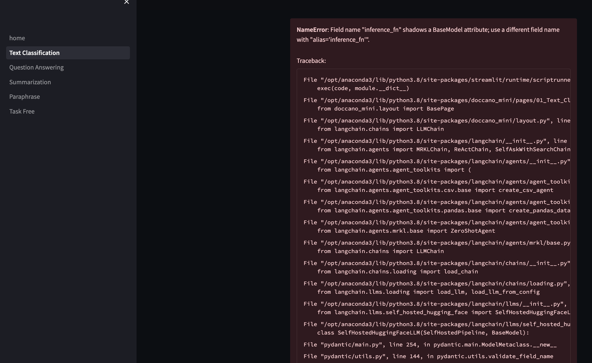 An error occurs when opening the page · Issue #30 · doccano/doccano-mini · GitHub