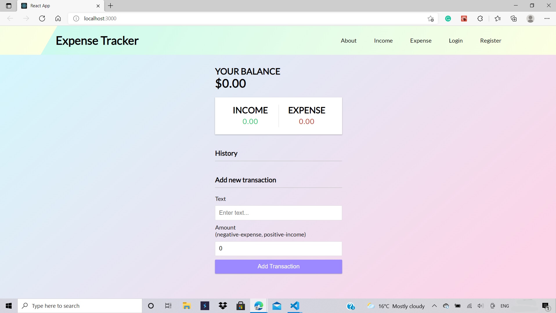 GitHub - RGeorge482/ExpenseTrackerReact