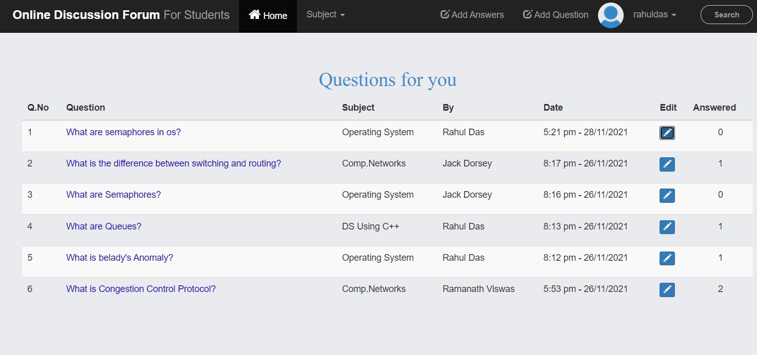 GitHub - KLN888/A-Discussion-Forum-For-Students: An online Discussion ...