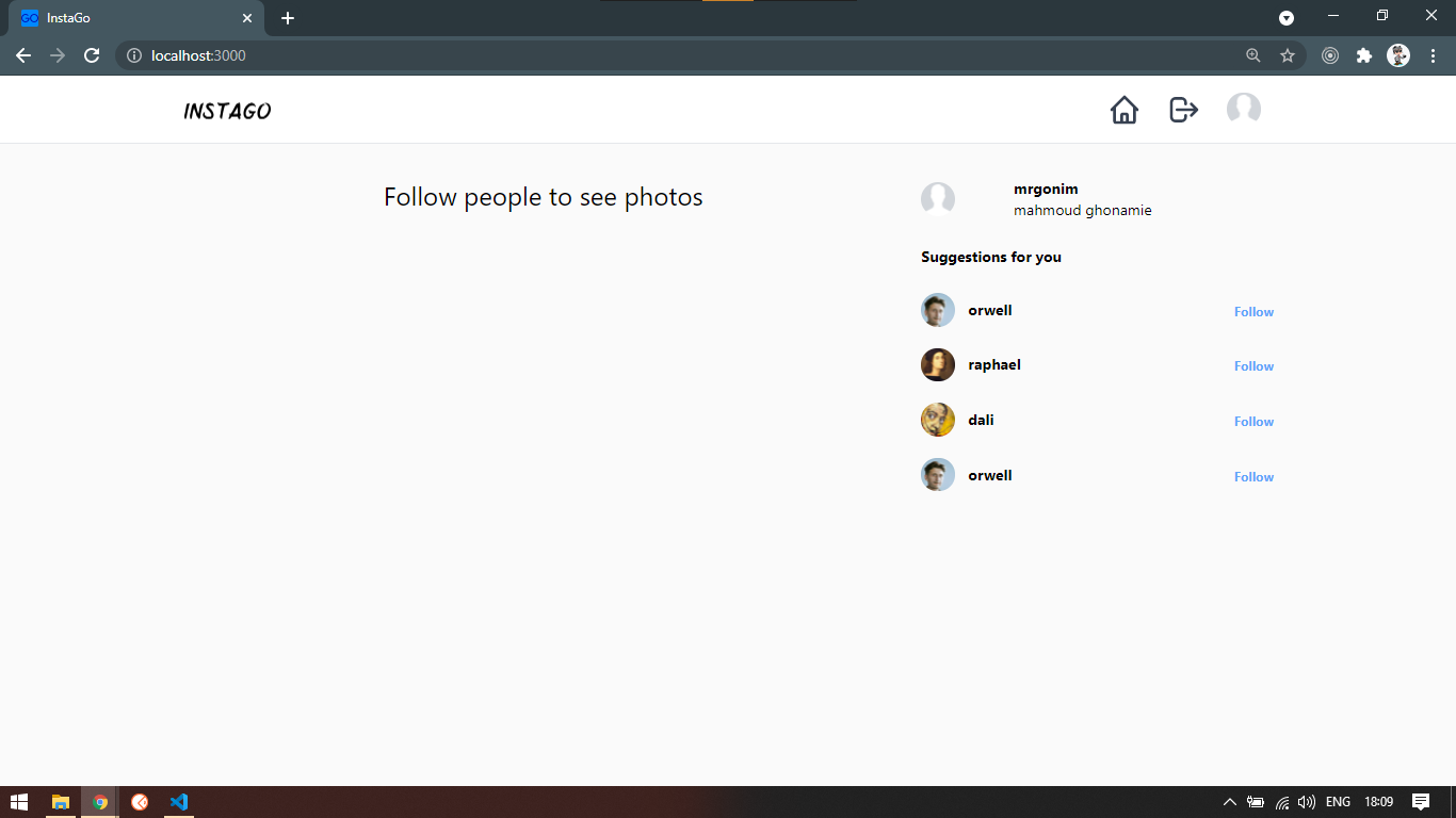 GitHub - notGonim/instaGo: instago is a social media app that memic for instagram built using react