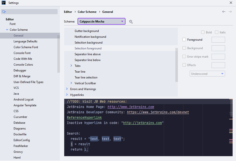 Highlighting comments makes them unreadable · Issue #24 · catppuccin/jetbrains · GitHub