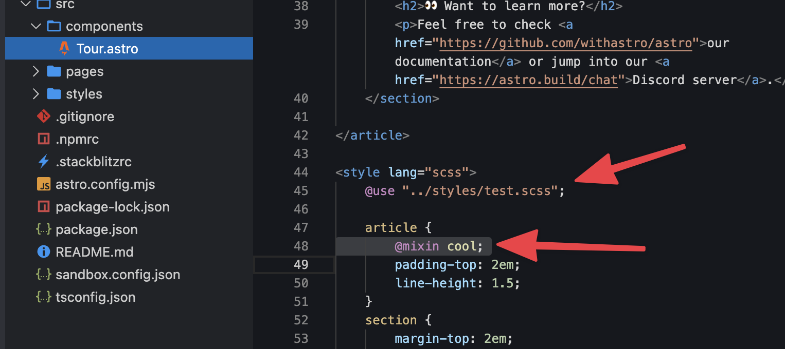 🐛 BUG: Using a Sass @mixin after you @use from an Astro component · Issue #2032 · withastro ...