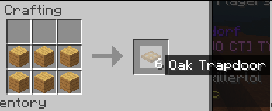 Wooden trapdoors are always "Oak trapdoor" no matter what planks used ...