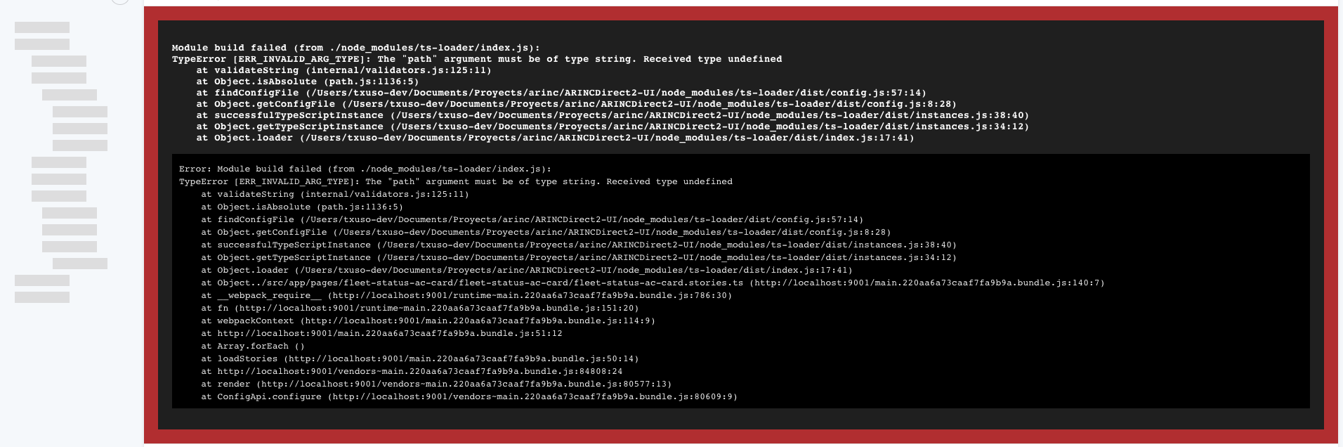 Module build failed (from ./node_modules/ts-loader/index.js): TypeError ...