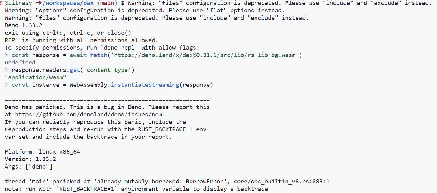 panic on `WebAssembly.instantiateStreaming` · Issue #18995 · denoland ...