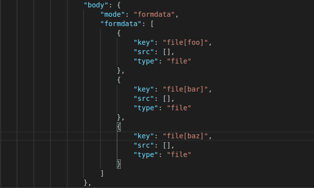 Postman collection for array of files · Issue #430 · knuckleswtf/scribe · GitHub