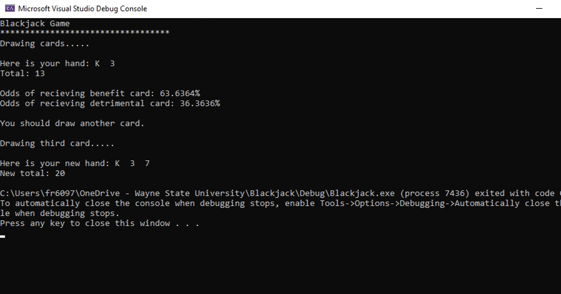 GitHub - kelbel272/Blackjack-Program: C++ Blackjack program for CSC 1501