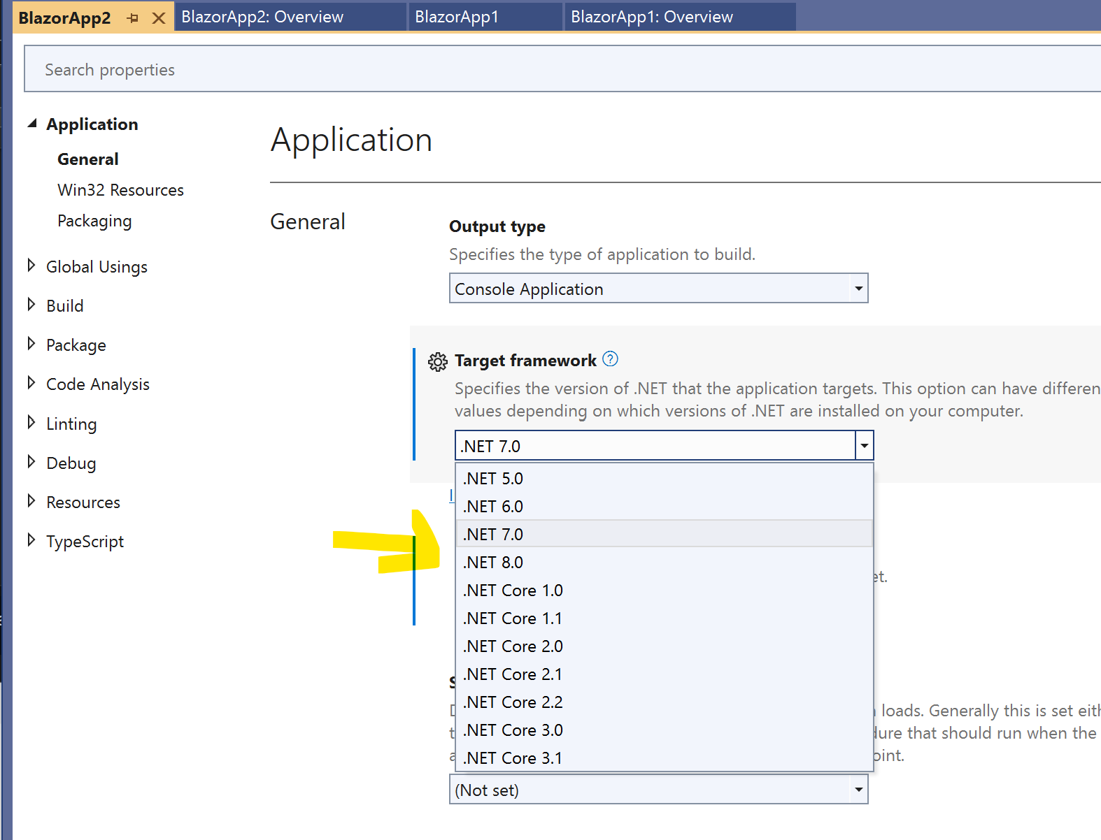 Cannot Select Net 8 Preview 6 In Blazor Server Even Though Installed