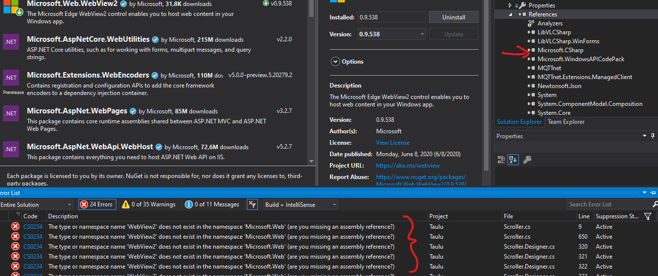 09538 Nuget Package Missing Lib · Issue 258 · Microsoftedgewebview2feedback · Github