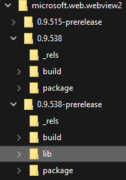0.9.538 NuGet package missing Lib · Issue #258 · MicrosoftEdge/WebView2Feedback · GitHub