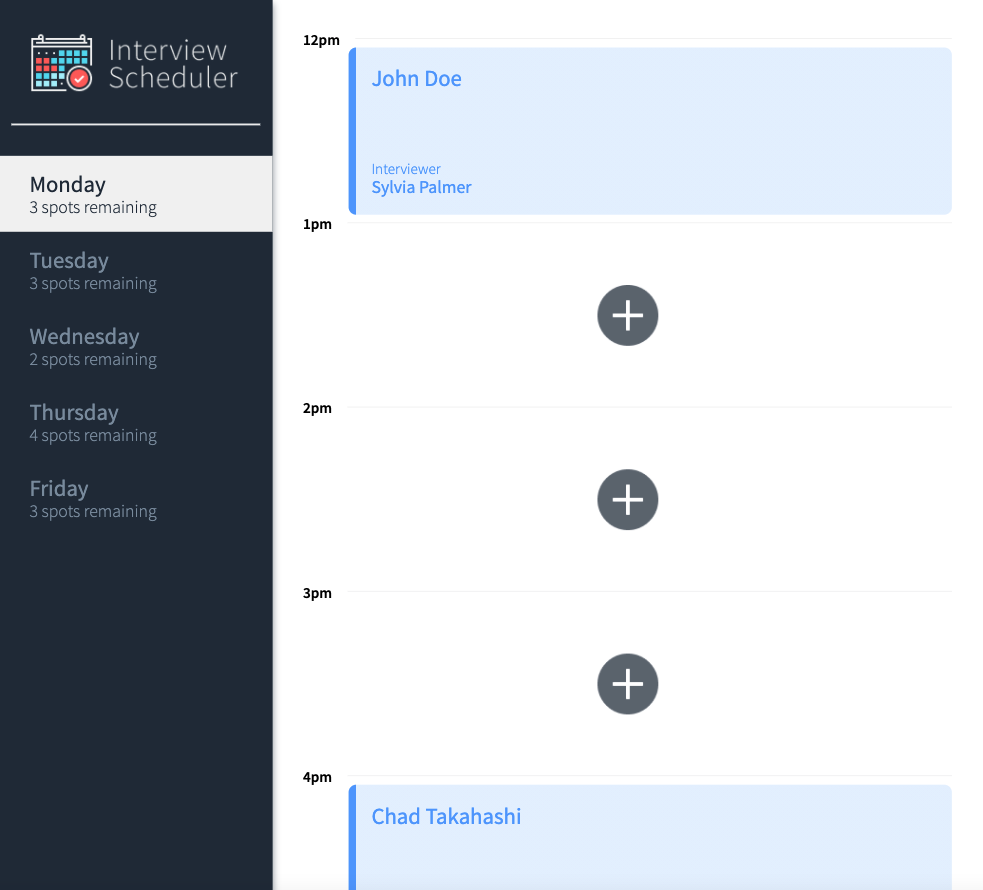 GitHub - IrvHenri/scheduler: A single page react application that ...