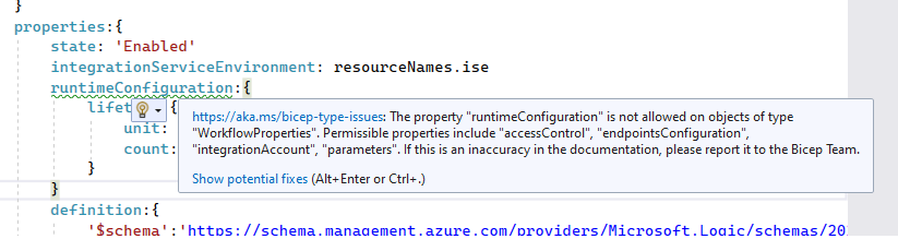 Microsoft.Logic/workflows - missing property runtimeConfiguration · Issue #1522 · Azure/bicep ...