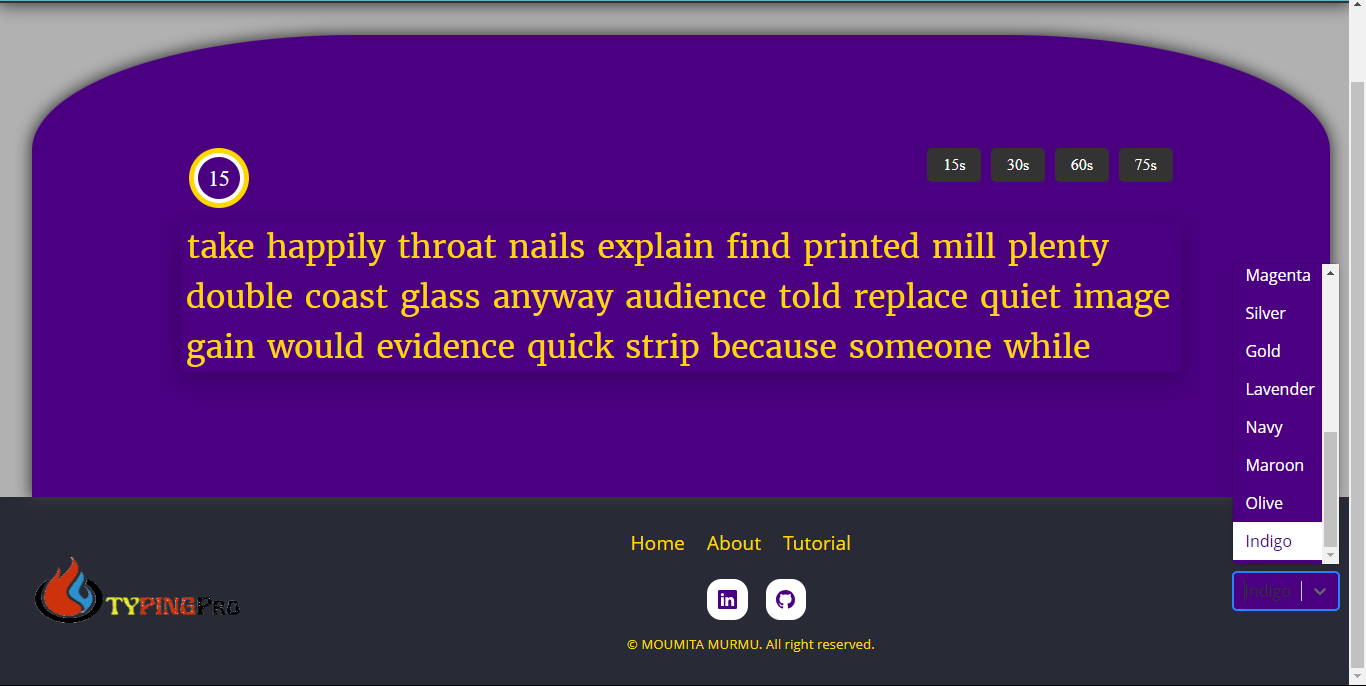 GitHub - MoumitaMurmu/TypingPro: Build an engaging Typing Speed Test ...