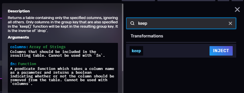 In Notebooks, the "Inject" button adds an extra "()" after the function causing syntax errors ...