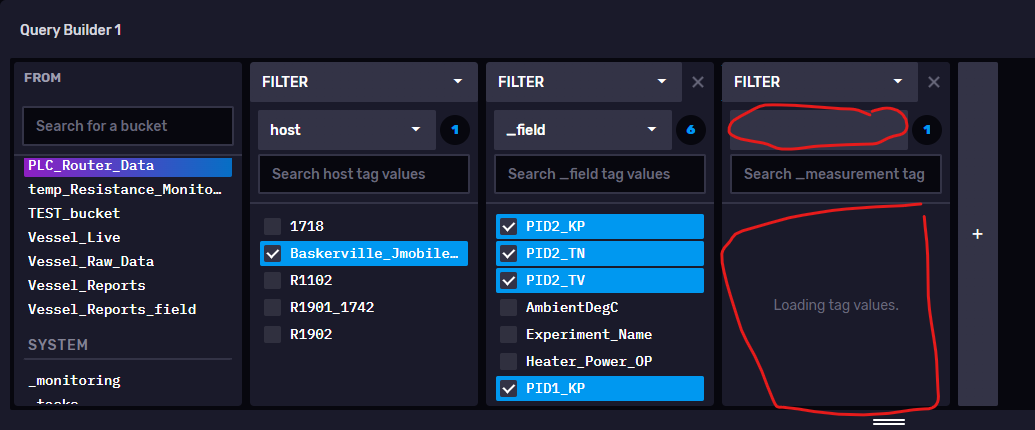 Filter field endlessly displays "...Loading" in FILTER box (Query Builder in a Notebook) · Issue ...