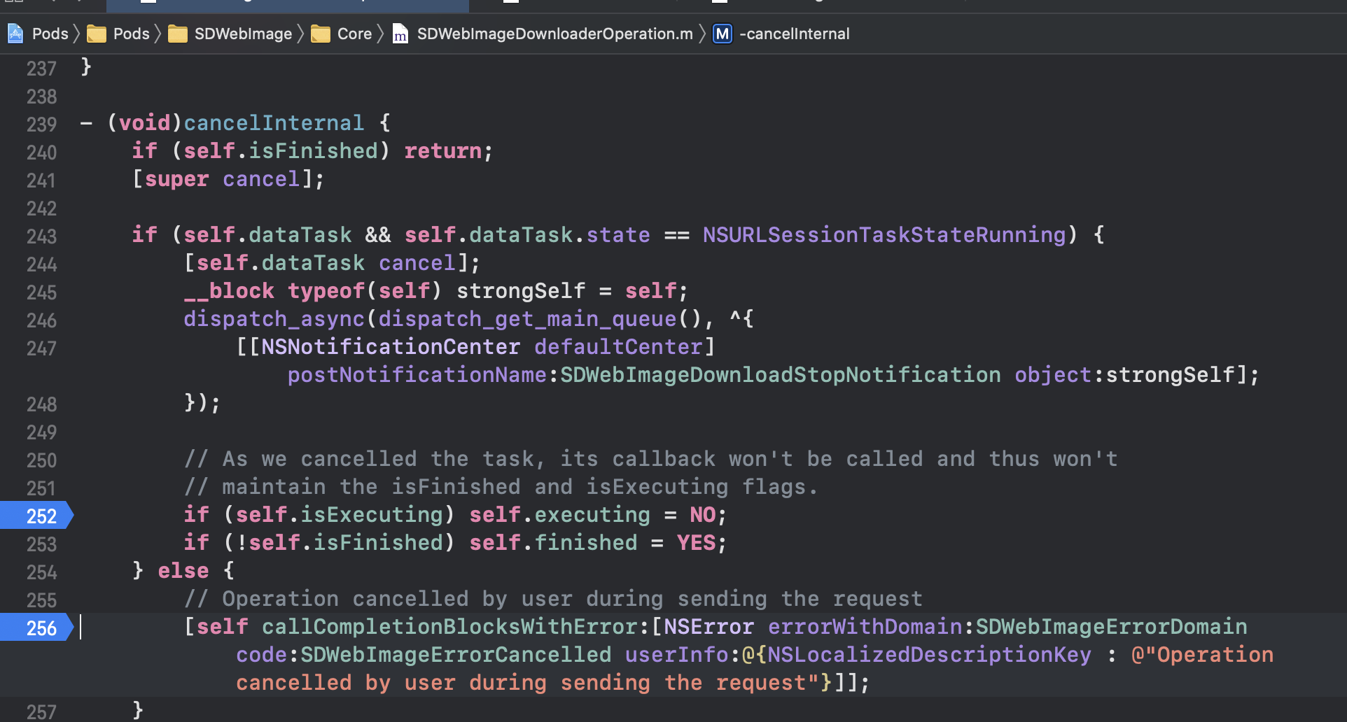 Completion isn't called when cancel performed async for the second app ...