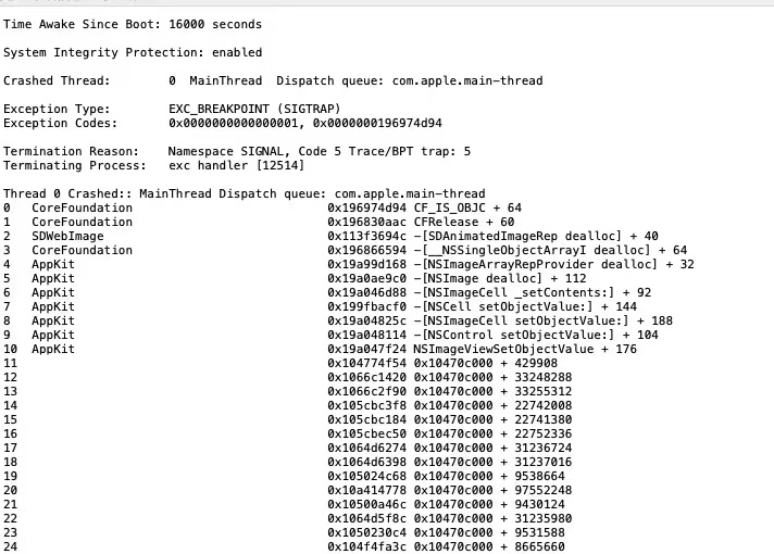 [macOS 14 Beta] Crash when use SDAnimatedImageRep for GIF on AppKit and macOS 14 · Issue #3551 ...