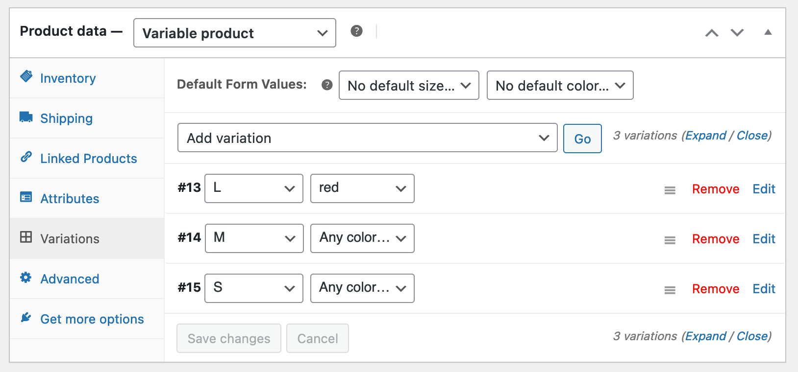 Attribute value won't merge with variable product name if attribute is set to "Any" in the ...