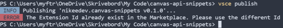 Getting error when writing `vsce publish` · Issue #313 · microsoft/vsmarketplace · GitHub