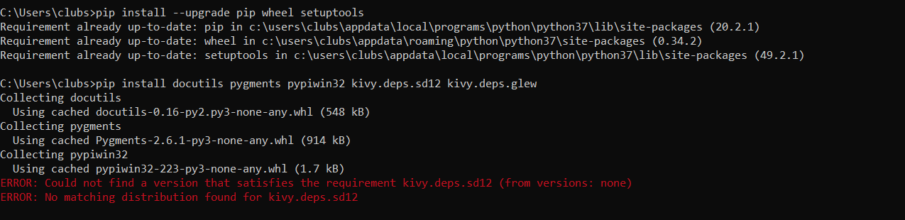 "Could not find a version that satisfies the requirement kivy.dep.sd12 · Issue #7029 · kivy/kivy ...