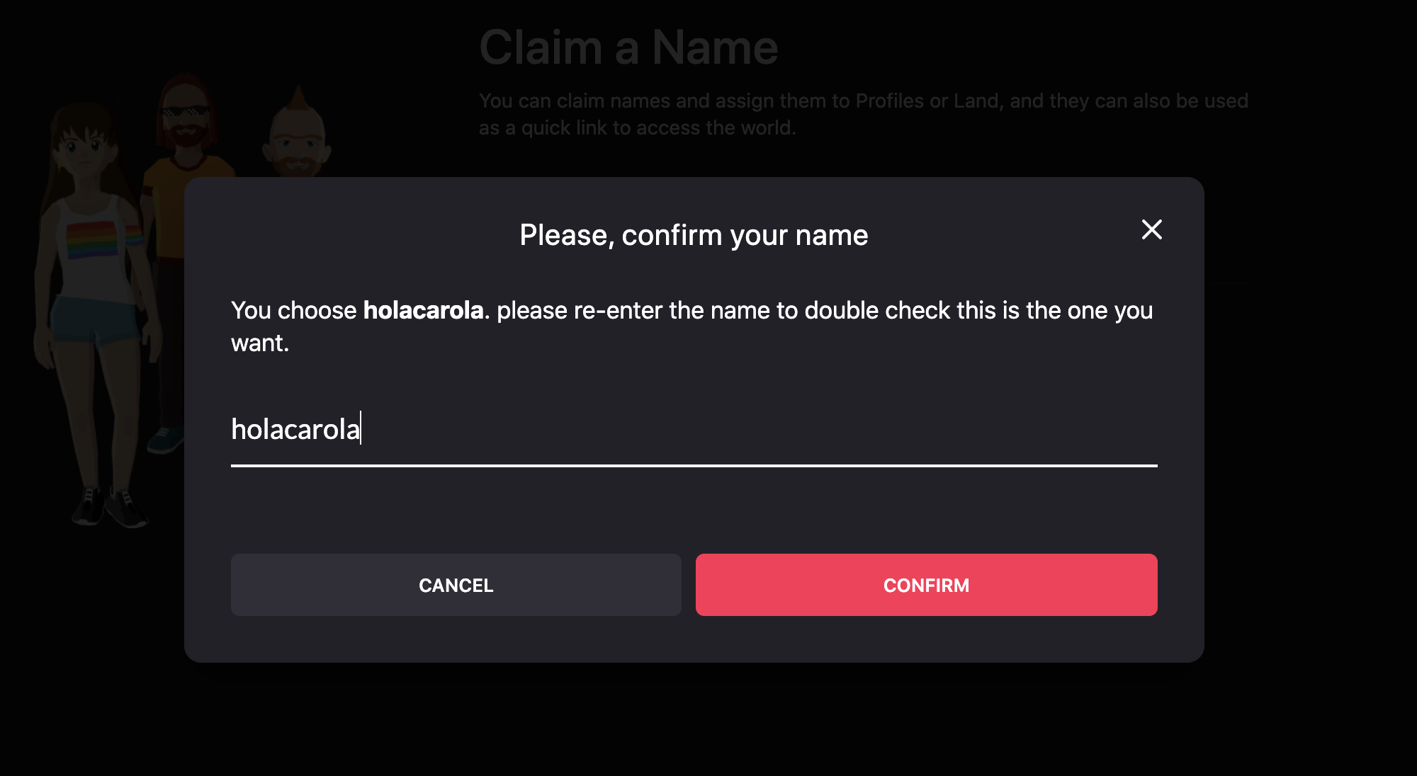 Pressing enter on the confirmation modal of Claim Name doesn't do anything · Issue #1199 ...