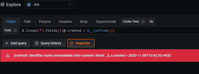 Jsonpath Error Using Isofrom · Grafana Grafana Json Datasource · Discussion 120 · Github