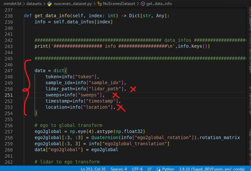 KeyError: "NuScenesDataset: 'infos'" · Issue #2526 · open-mmlab/mmdetection3d · GitHub