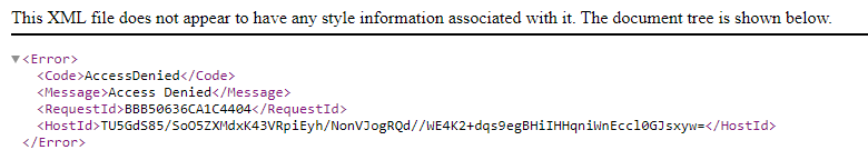Access Denied - This XML file does not appear to have any style information associated with it ...