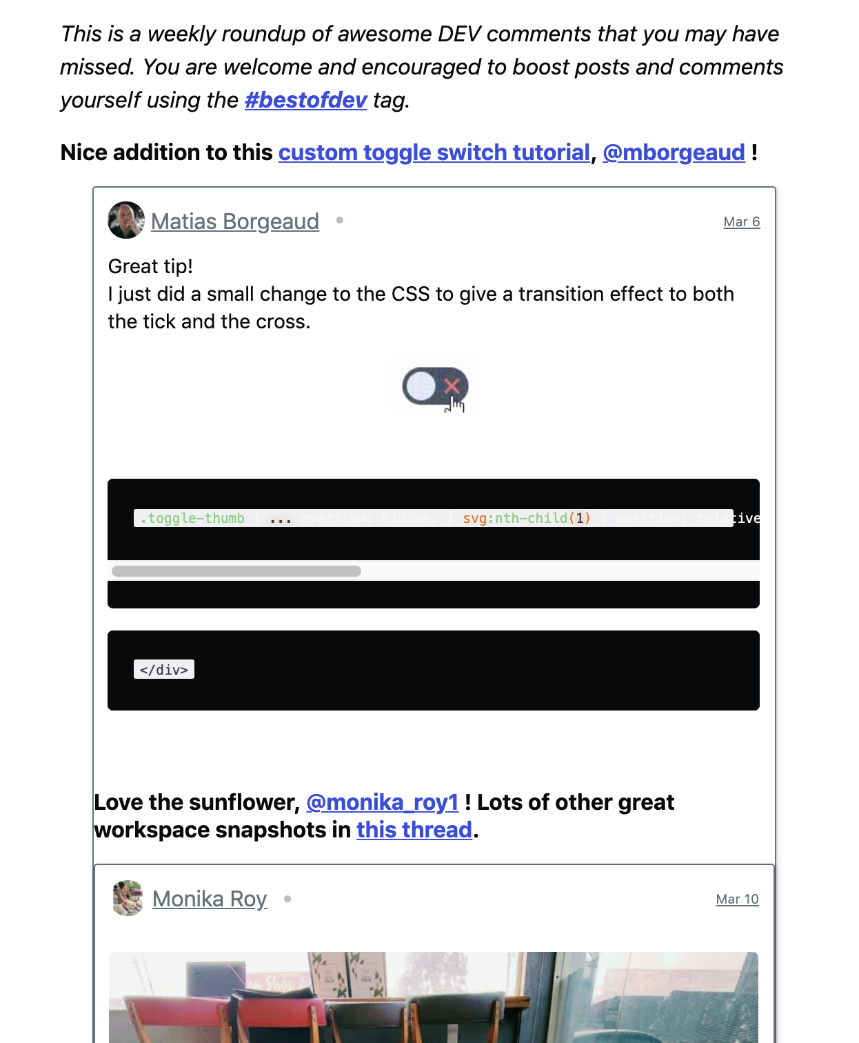 Embedding comment liquid tags with animation breaks CSS · Issue #12976 · forem/forem · GitHub