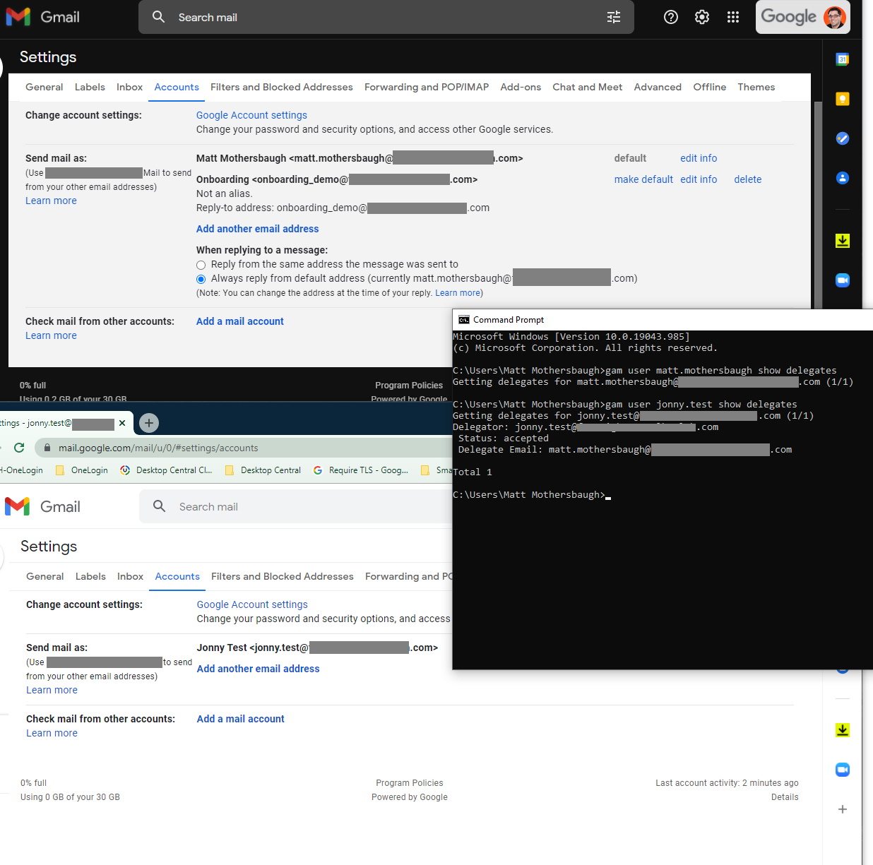 Delegated accounts showing in CLI but not in GUI · Issue #1397 · GAM-team/GAM · GitHub