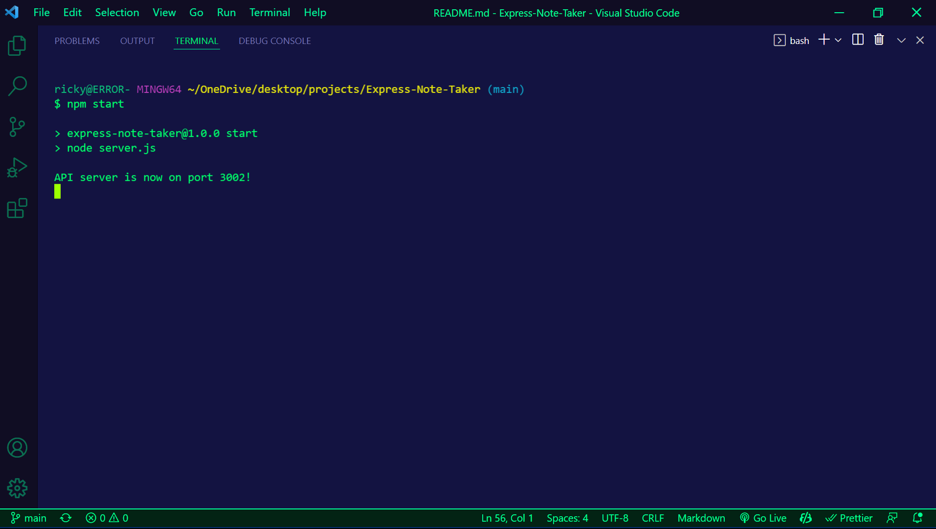 GitHub - RickyLovesCode/Express-Note-Taker