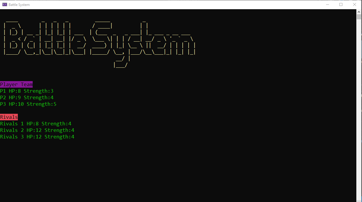 GitHub - malachias13/BattleSystem: Battlesytem is a single player RPG text adventure. Players ...