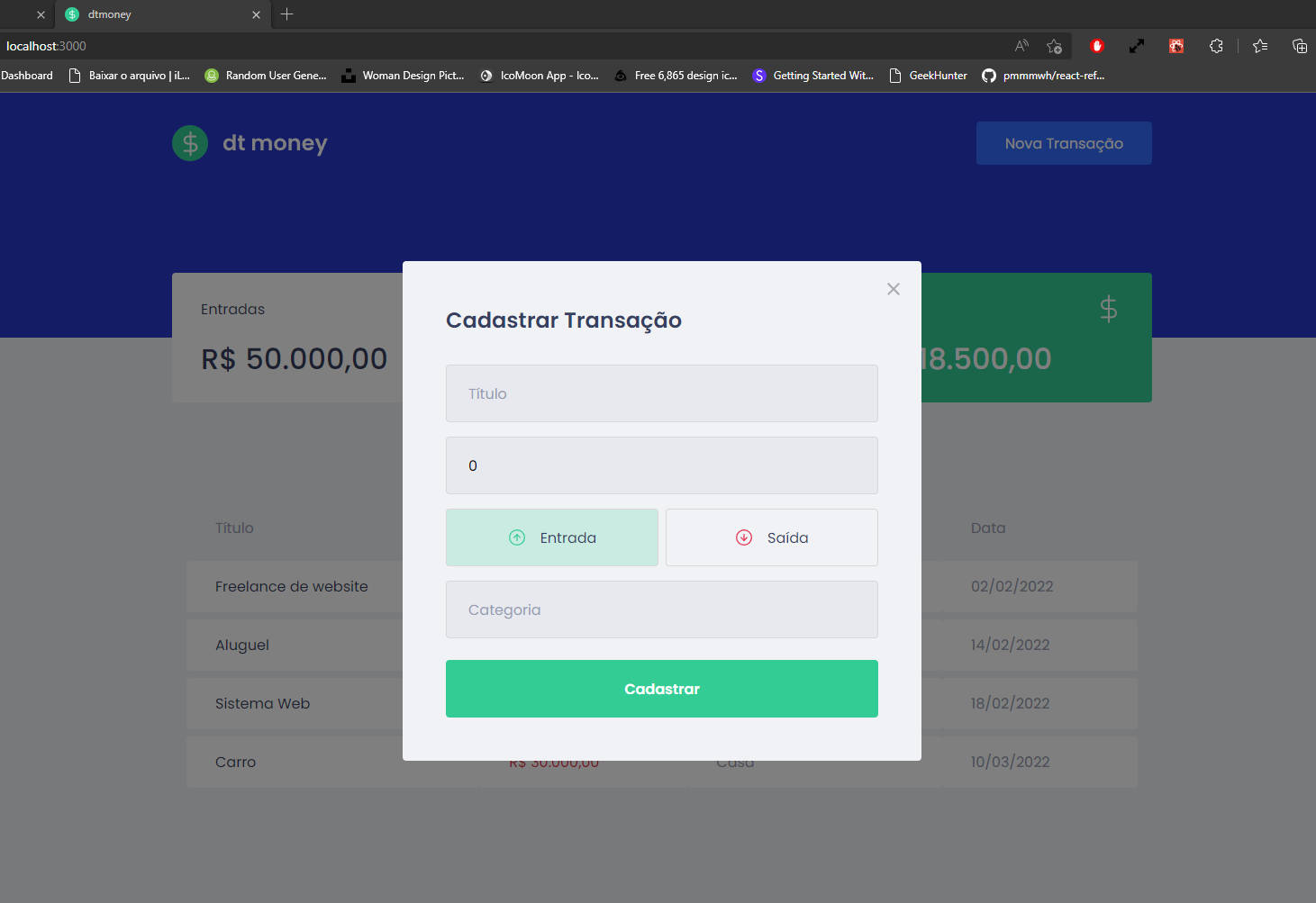 GitHub - lfbond/dtmoney-rocketseat-reactjs