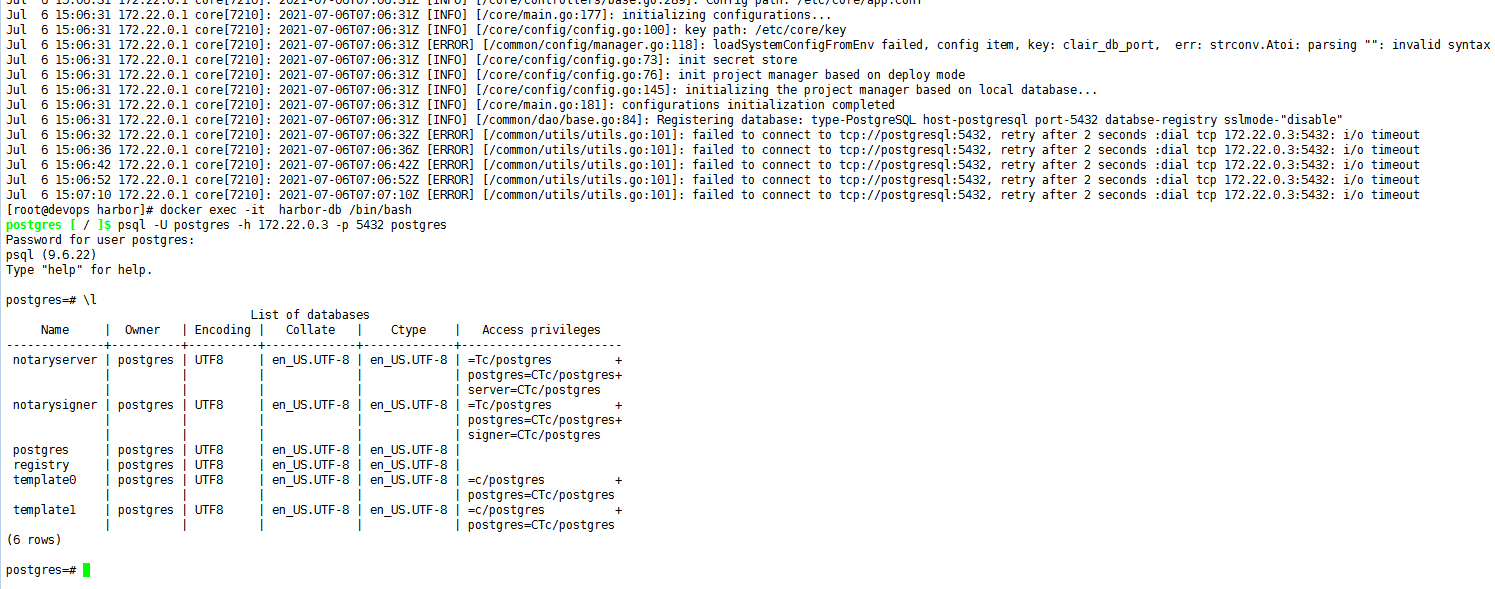 harbor-core cannot connect postgresql · Issue #15272 · goharbor/harbor · GitHub