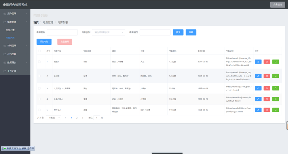 GitHub - liuxingjian/moviesystem: 基于Springboot+vue+ElementUI的电影后台管理系统
