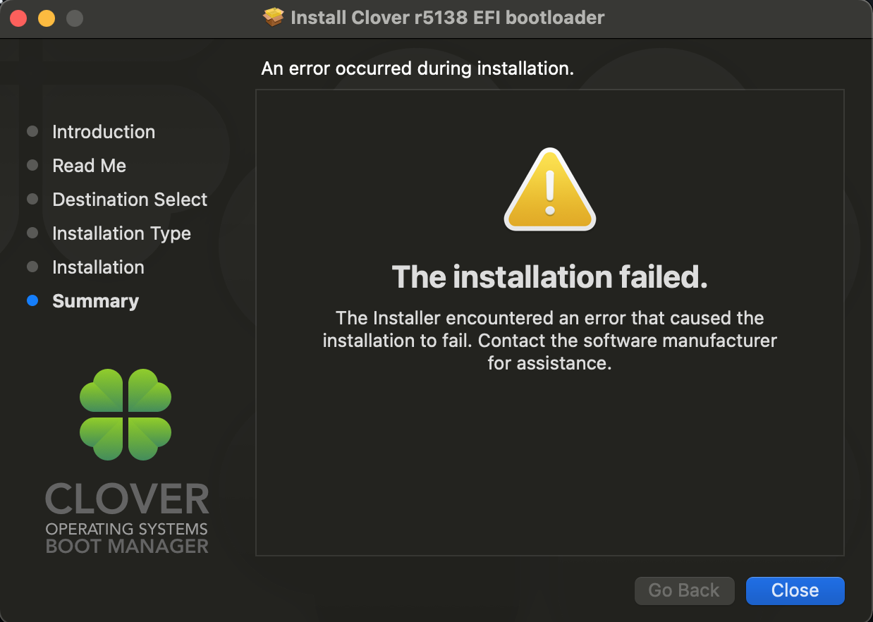 Installation fails on macOS 11.4 · Issue #430 · CloverHackyColor/CloverBootloader · GitHub