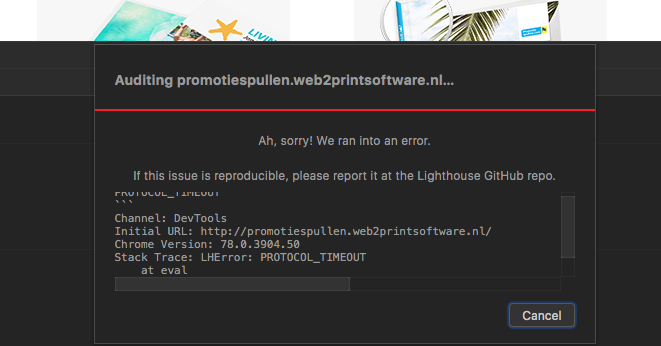 DevTools Error: Protocol Timeout · Issue #9835 · GoogleChrome/lighthouse · GitHub