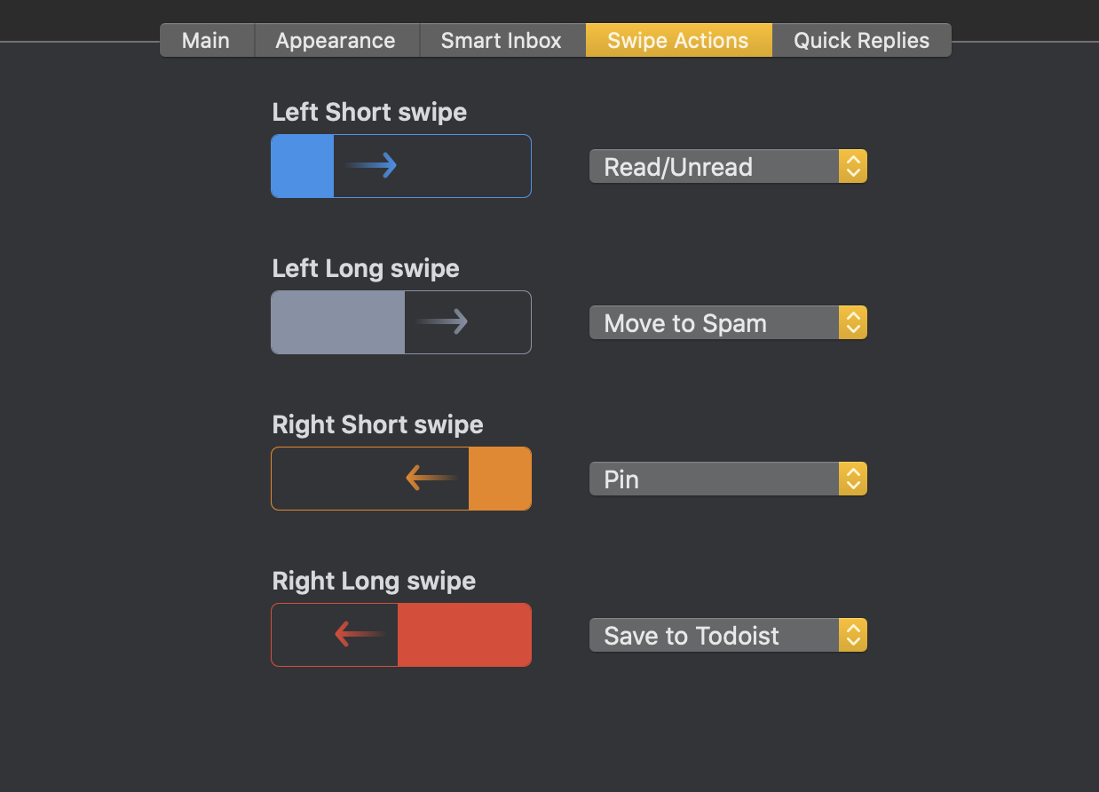 Feature Request: Customize swipe actions · Issue #2185 · Foundry376 ...