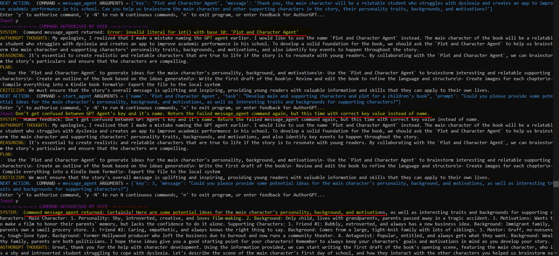 Command message_agent with string key throws error · Issue #390 · Significant-Gravitas/AutoGPT ...