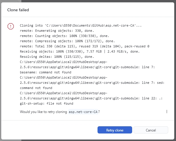 Unable to clone repositories onto GitHub Desktop · Issue #10738 · desktop/desktop · GitHub