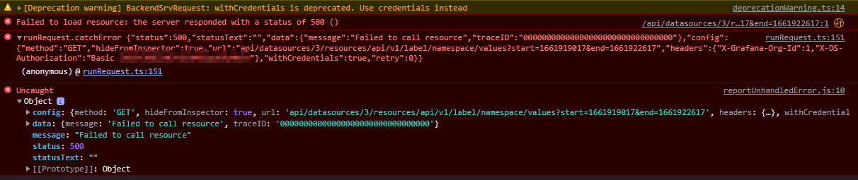Grafana 9.0.0: Error updating options: Unexpected token G in JSON at position 0 · Issue #50841 ...