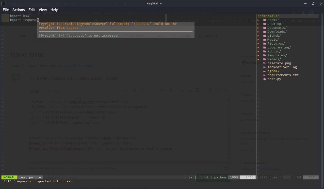 Third Party modules are not recognised by pyright · Issue #530 · fannheyward/coc-pyright · GitHub