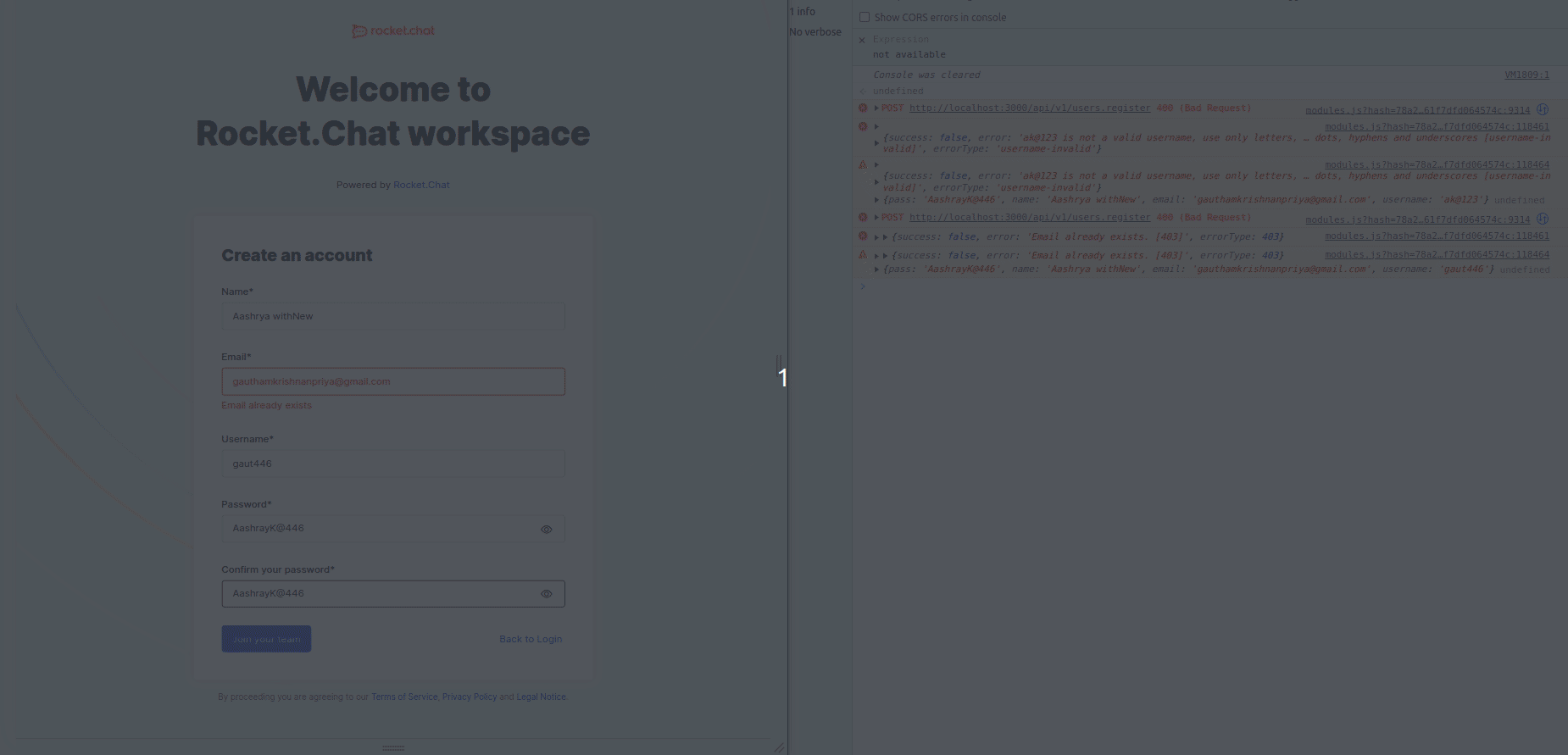 No Feedback for invalid password or user Id · Issue #28223 · RocketChat/Rocket.Chat · GitHub