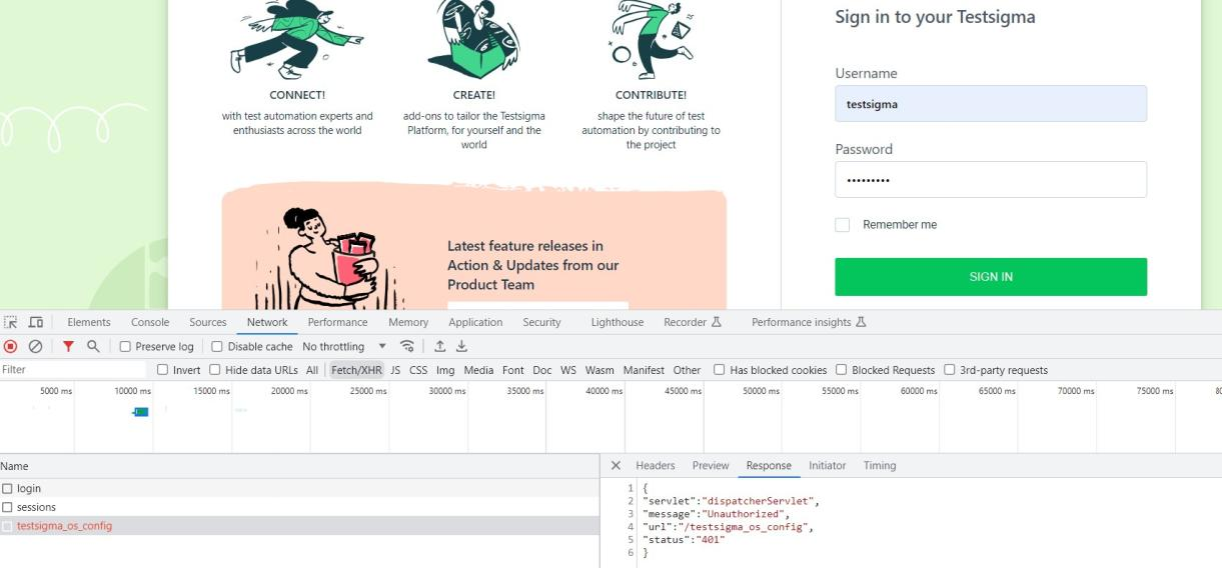 [Bug]: Getting unauthorized 401 status code on testsigma_os_config API ...