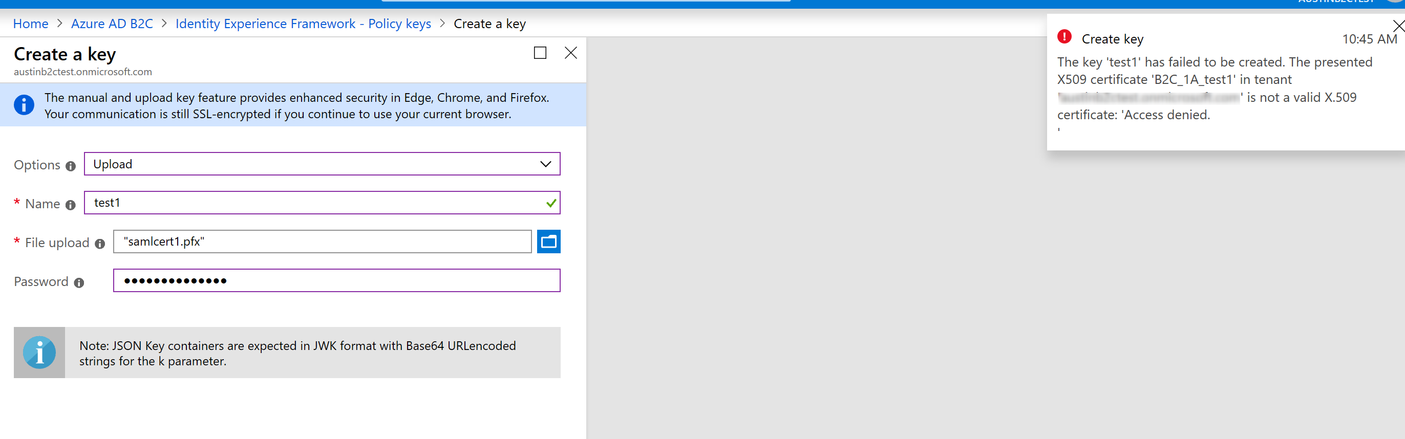 Issue uploading PFX file into IEF · Issue #36773 · MicrosoftDocs/azure-docs · GitHub