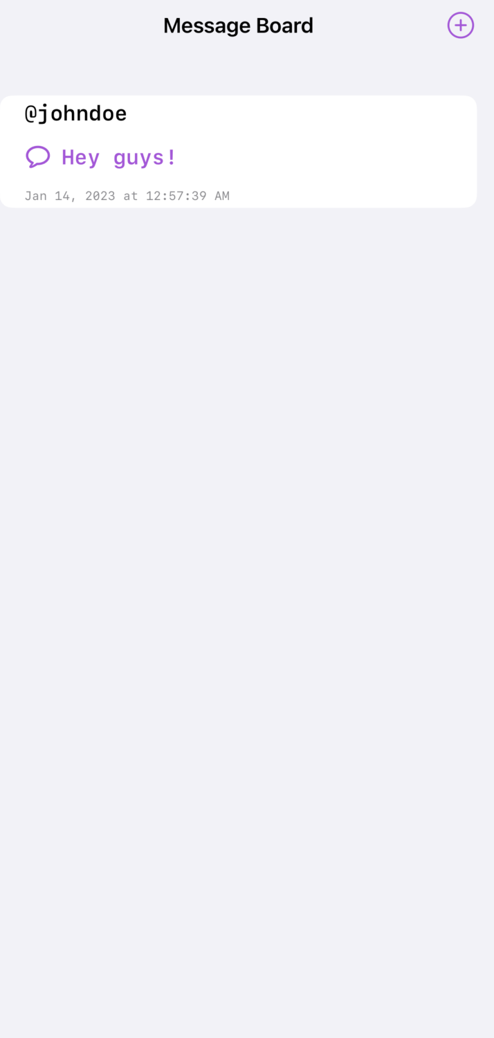 GitHub - CarlyWenig/Message-Board-App